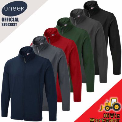 Uneek Soft Shell Jacket Waterproof Breathable and Windproof Full Zip ...