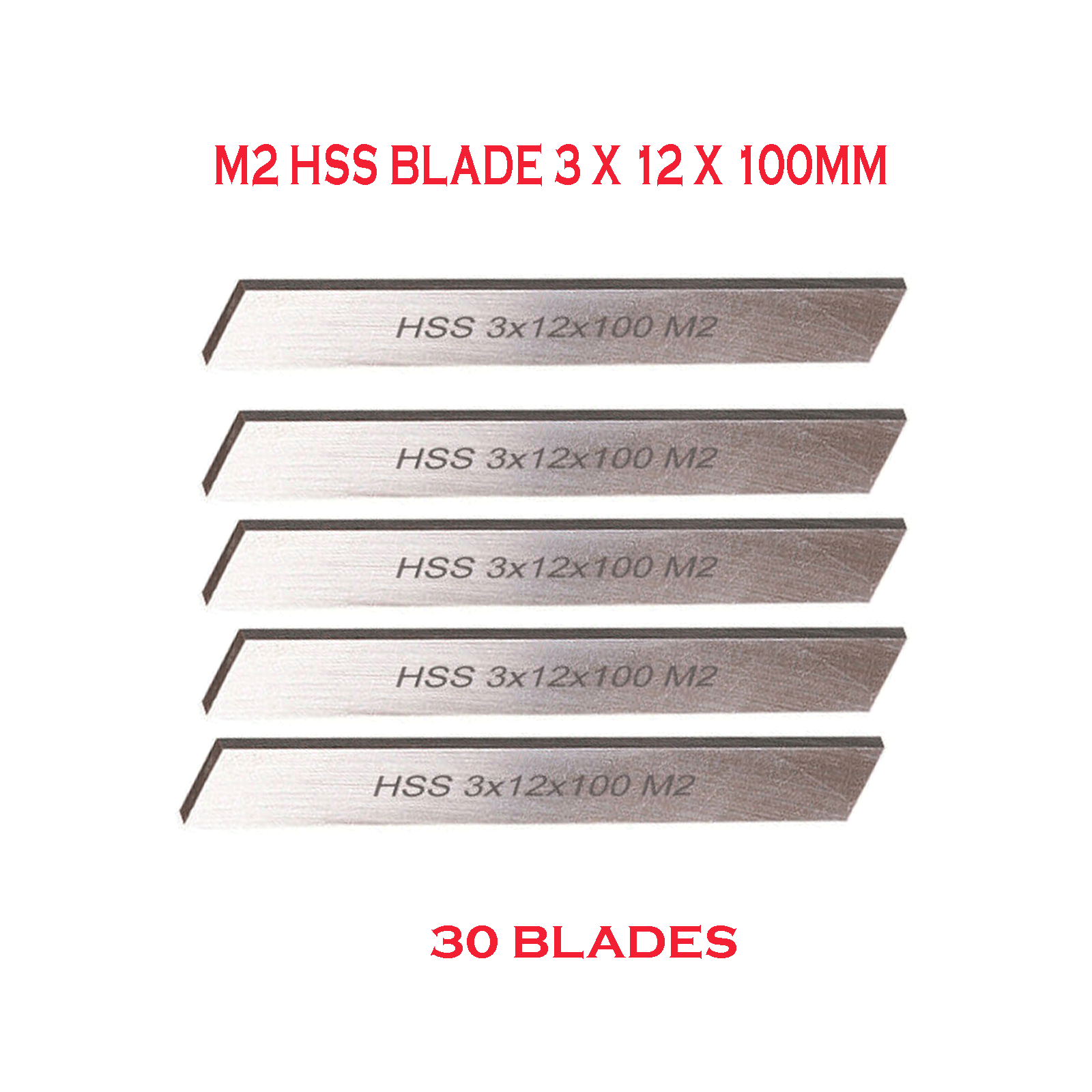 HSS Cut Off Blade 3 MM x 12MM x 100MM M2 Grade HSS Parting Tool 30 Pc ...