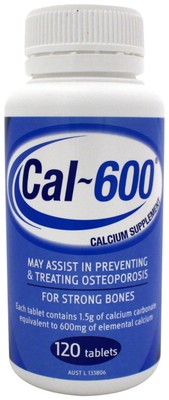 1 x Cal 600 Cal-600 (Calcium 600mg 120 tablets) ::SAME AS CALTRATE ...
