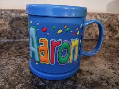 Name: AARON, NEW Personalized Childs Kids Mug Cup Plastic 10oz. 3D John ...