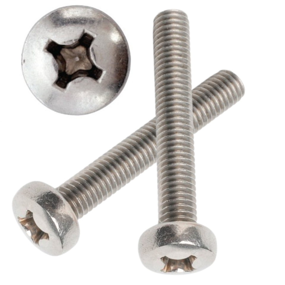 M5 M6 PHILLIPS PAN HEAD MACHINE SCREWS BOLTS 5MM 6MM A2 STAINLESS STEEL ...