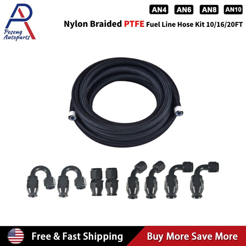 Fuel Hose EVIL ENERGY 6AN PTFE Fuel Line Kit,E85 Nylon Braided Fuel ...