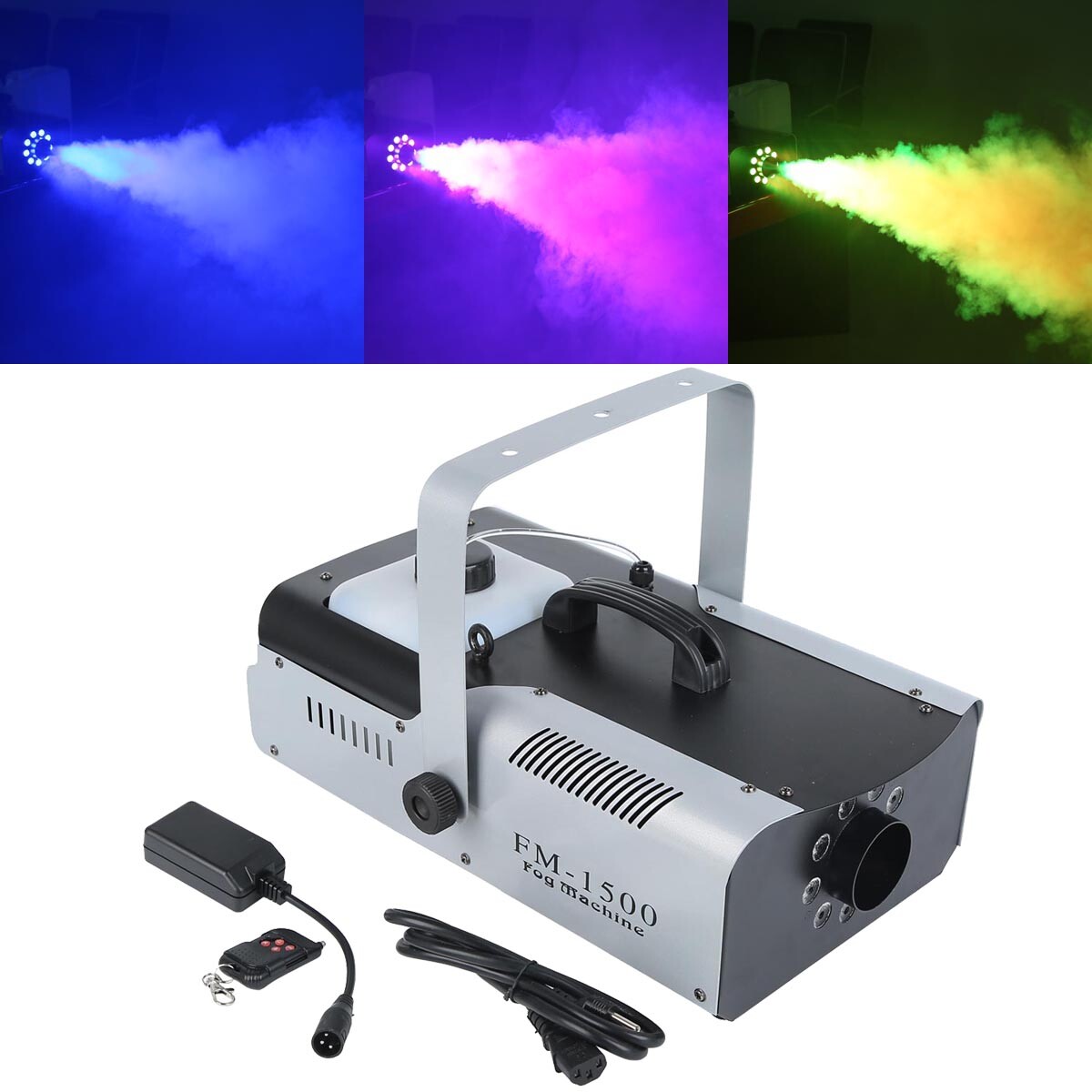 1500W Fog Smoke Machine RGB LED Stage DJ Fogger Smoke Effect Multi ...