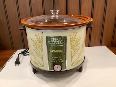 Vintage Hamilton Beach Crock Watcher Pot Slow Cooker Model 417HD Herb ...