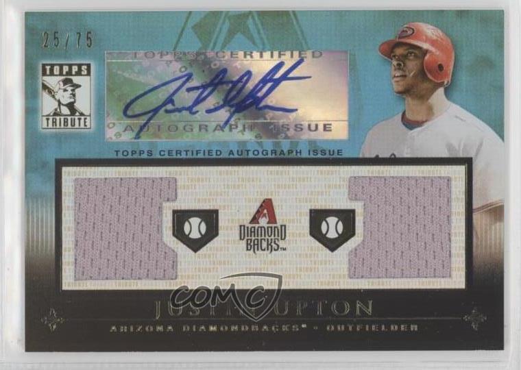 2010 Topps Tribute - Dual Relic Autographs Blue #TADR-JU Justin Upton ...