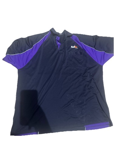 FedEx Polo Shirt Mens X XXL Black Purple Express Regular By Stan H T ...