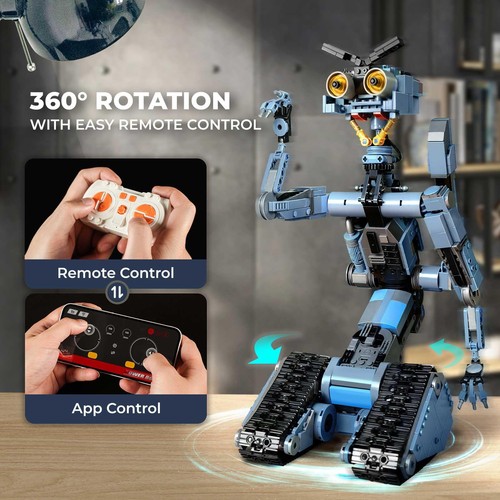1176 Pieces Johnny 5 Robot Building Set with Remote Control Short Movie ...