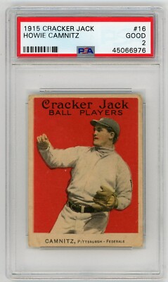 1915 Cracker Jack HOWIE CAMNITZ Pittsburgh Rebels #16 PSA 2 Good ...