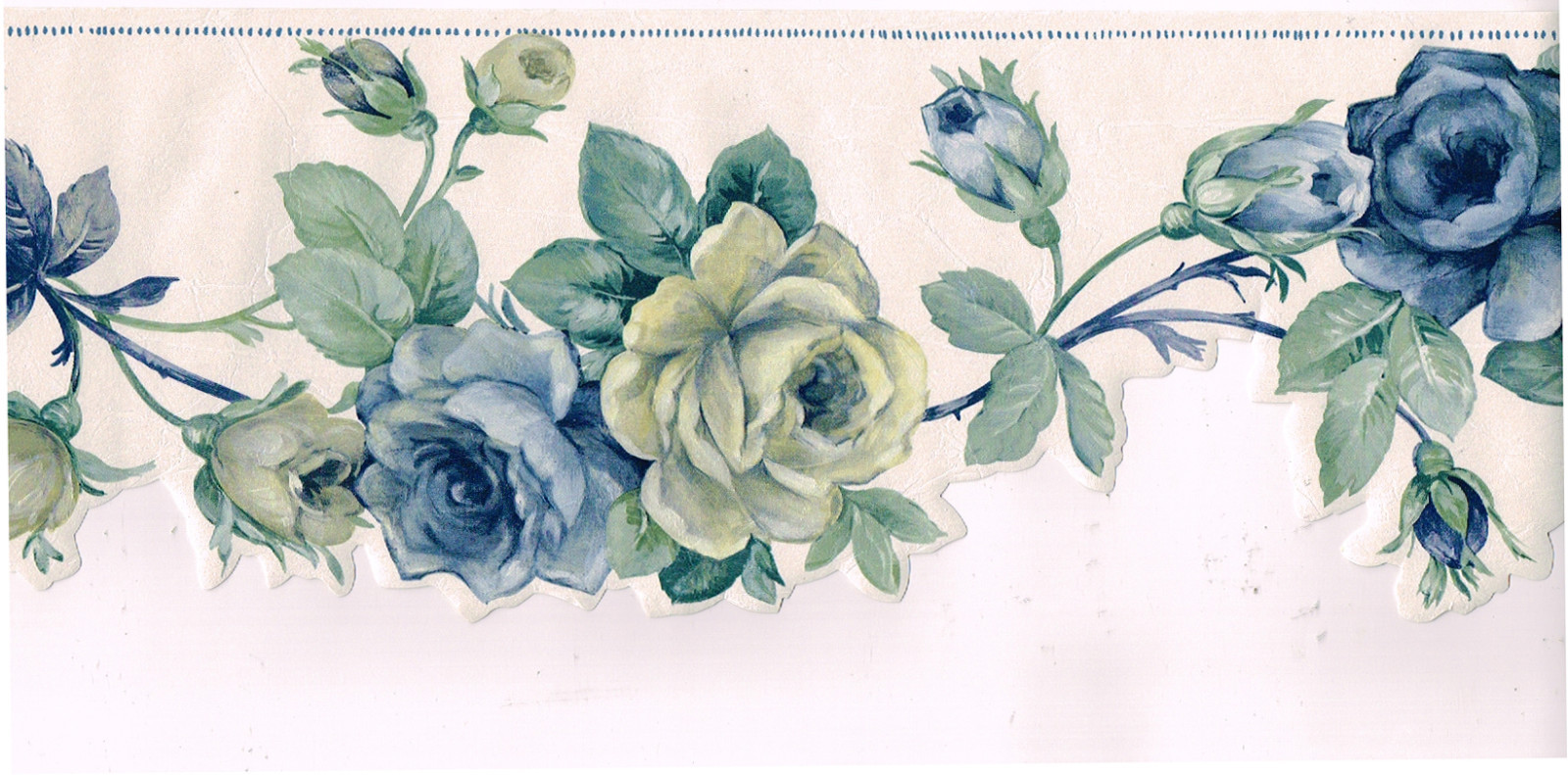 Blue Roses Flower Floral Sculptured Die Cut Pearl Shiny Sheen Wall ...