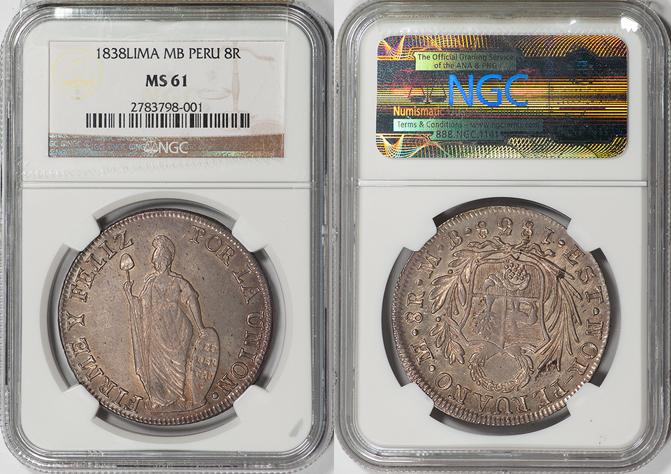 North Peru 1838-MB (Lima) Silver 8 Reales NGC MS-61 | eBay