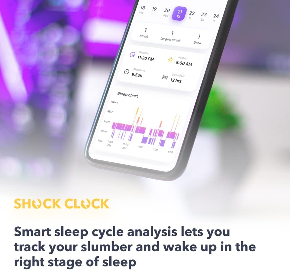 Shock Clock 3 3rd Generation – Shock Yourself Awake – Silent Alarm ...