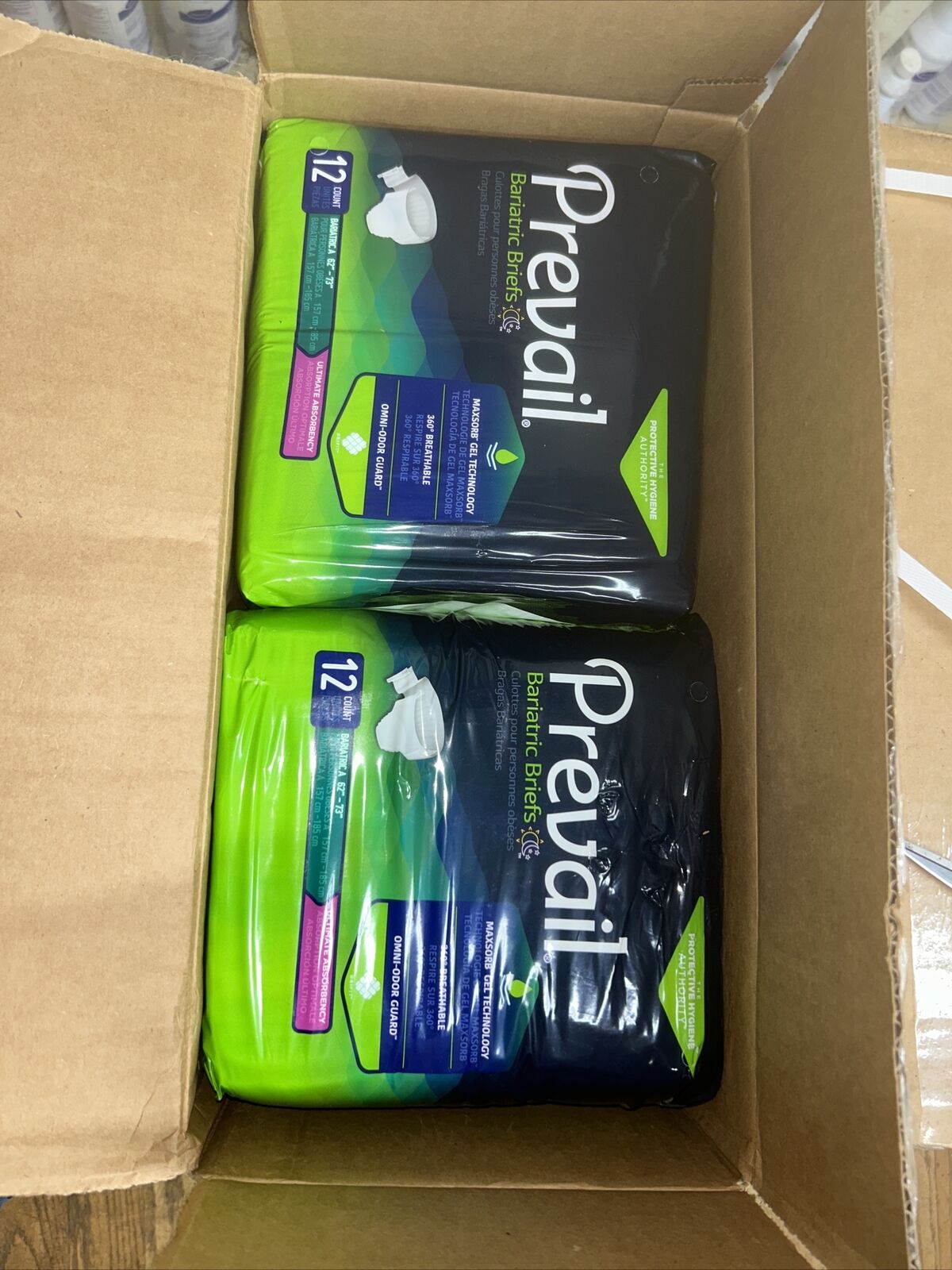 Prevail Bariatric Briefs 12 Pack 62" To 73" Ultimate Absorbency Bladder ...