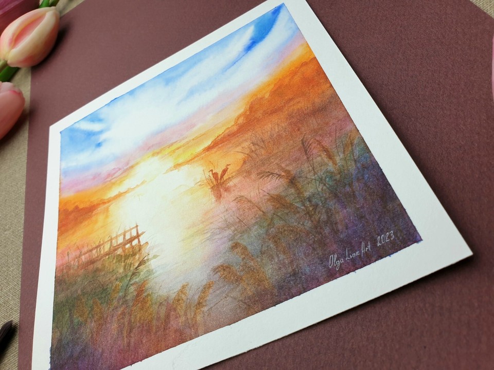 Landscape Wall Art Original Watercolor Painting Shatsky National Park ...