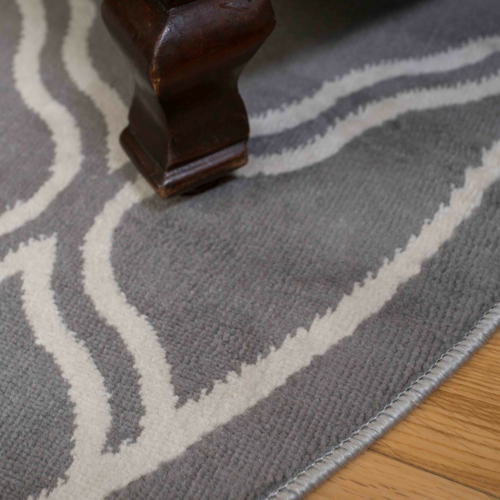 Circle Rugs for Living Room Large Round Area Mat Grey Trellis Rugs ...