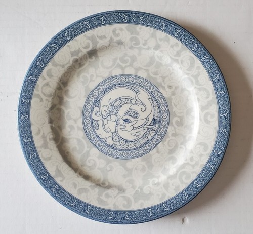 4 Vintage Cameo Durable China Dragon Dinner Plates Asian Restaurant ...