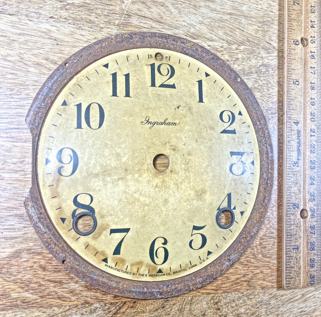 Old Ingraham Clock Movement Dial Pan (5.68 Inch Or 144.32mm Dia) (KD270 ...