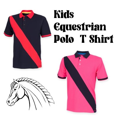 Kids Equestrian Polo Shirt Short Boys Girls Horse T Shirt New Quality ...