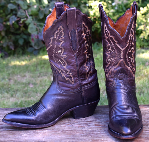 Lucchese 2000 Brown & Black Embroidered Women's Western Boots T2555.J4 Sz 9B | eBay