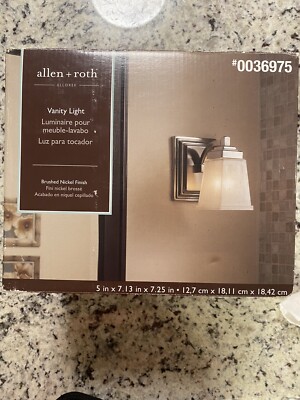 allen roth Elloree Brushed Nickel Dimmable Vanity Light | #0036975 | eBay