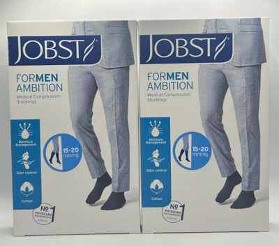 2PK Jobst For Men Ambition Compression Stockings ~ BLACK ~ SIZE 3 ~ 2 ...
