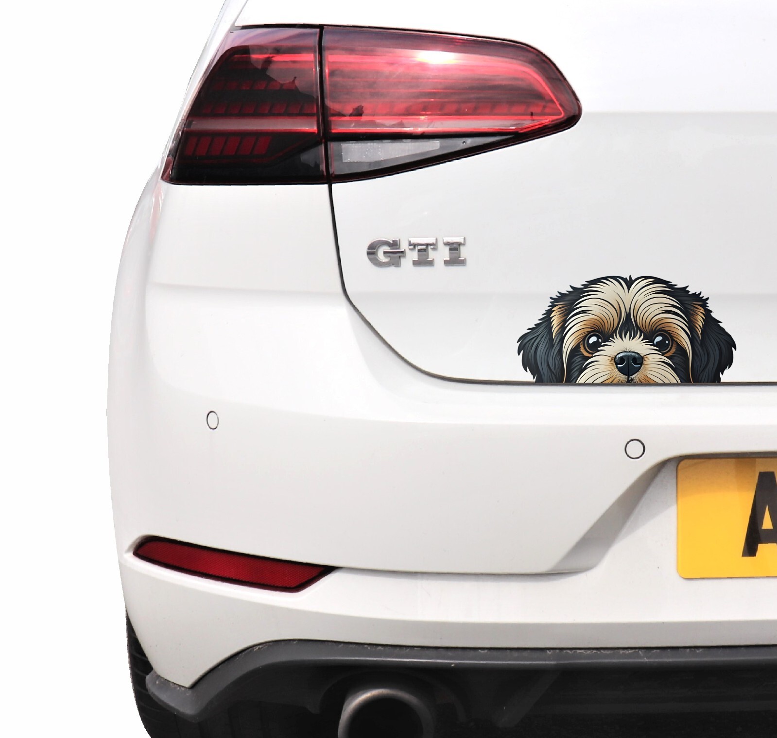 Funny Cute Shih Tzu Dog Peeper Peeping Peeker Peeking vinyl car sticker ...