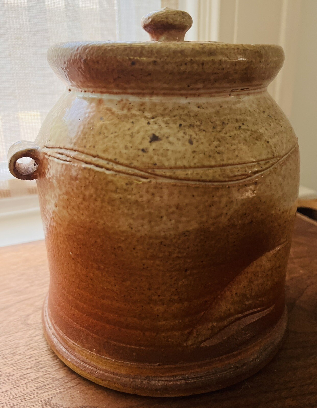 Vintage Mid Century Studio Pottery Canister Shino Glaze Mingei ...