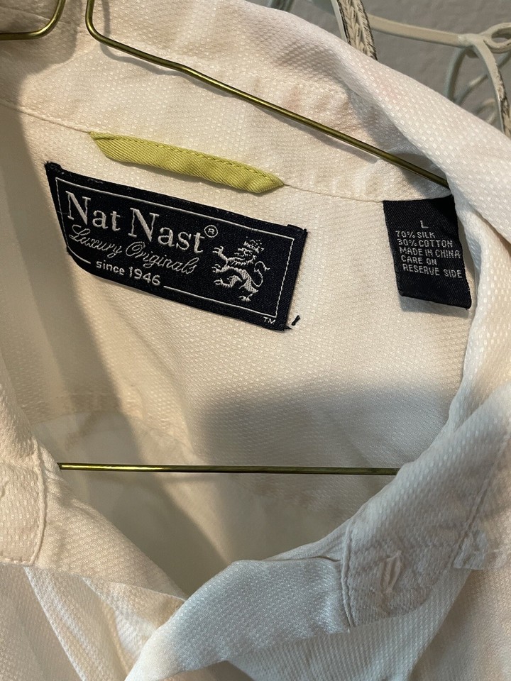 Men’s Nat Nast Ivory Button Up Shirt L | eBay