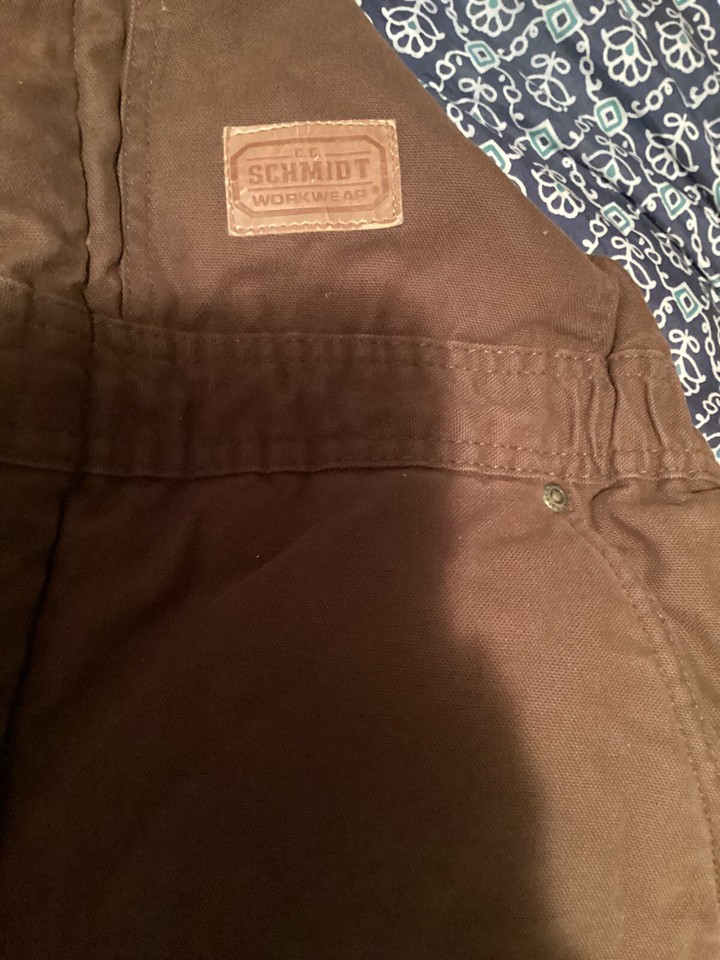 CE Schmidt Overalls Women LgBrown Bibs Duck Canvas Insulated Carpenter ...