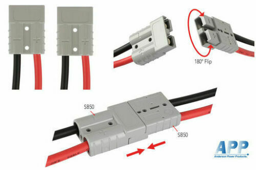 2 x Genuine Anderson APP APP SB50 50AMP 8.4mm² 8 AWG 600V Plug Power ...