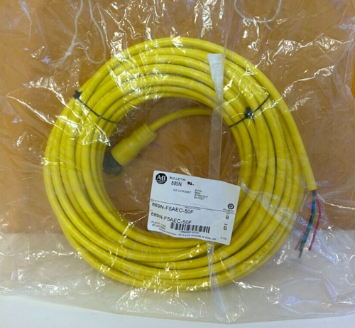 Allen Bradley 889N-F5AEC-50F 5-Pin, 18 AWG, F, Yellow, 50', Mini ...