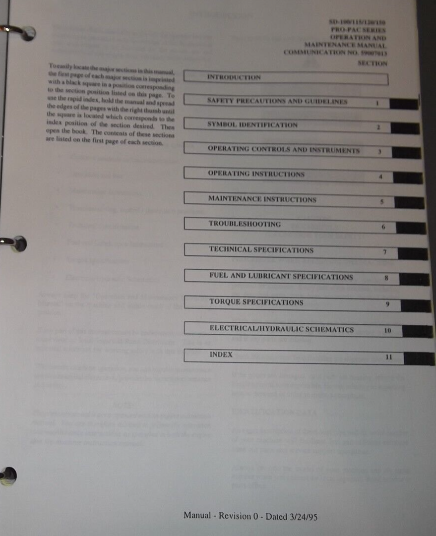 INGERSOLL RAND SD-100 SD-115 SD-120 SD-150 OPERATION & MAINTENANCE ...