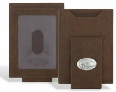 ZEP-PRO REDFISH RED FISH Leather Card Holder Money Clip Front Pocket ...