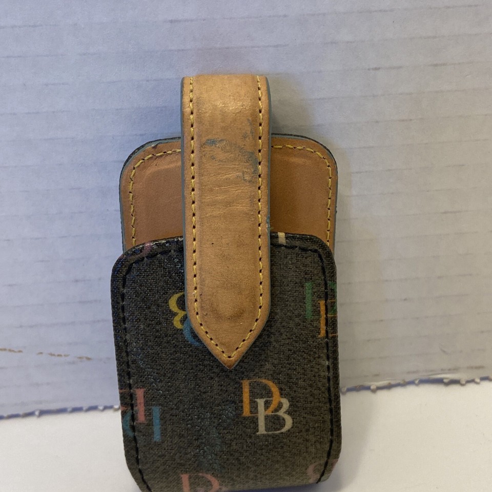 Vtg Dooney and Bourke Cell Phone Case Key Holder Logo Letter Print Pink ...