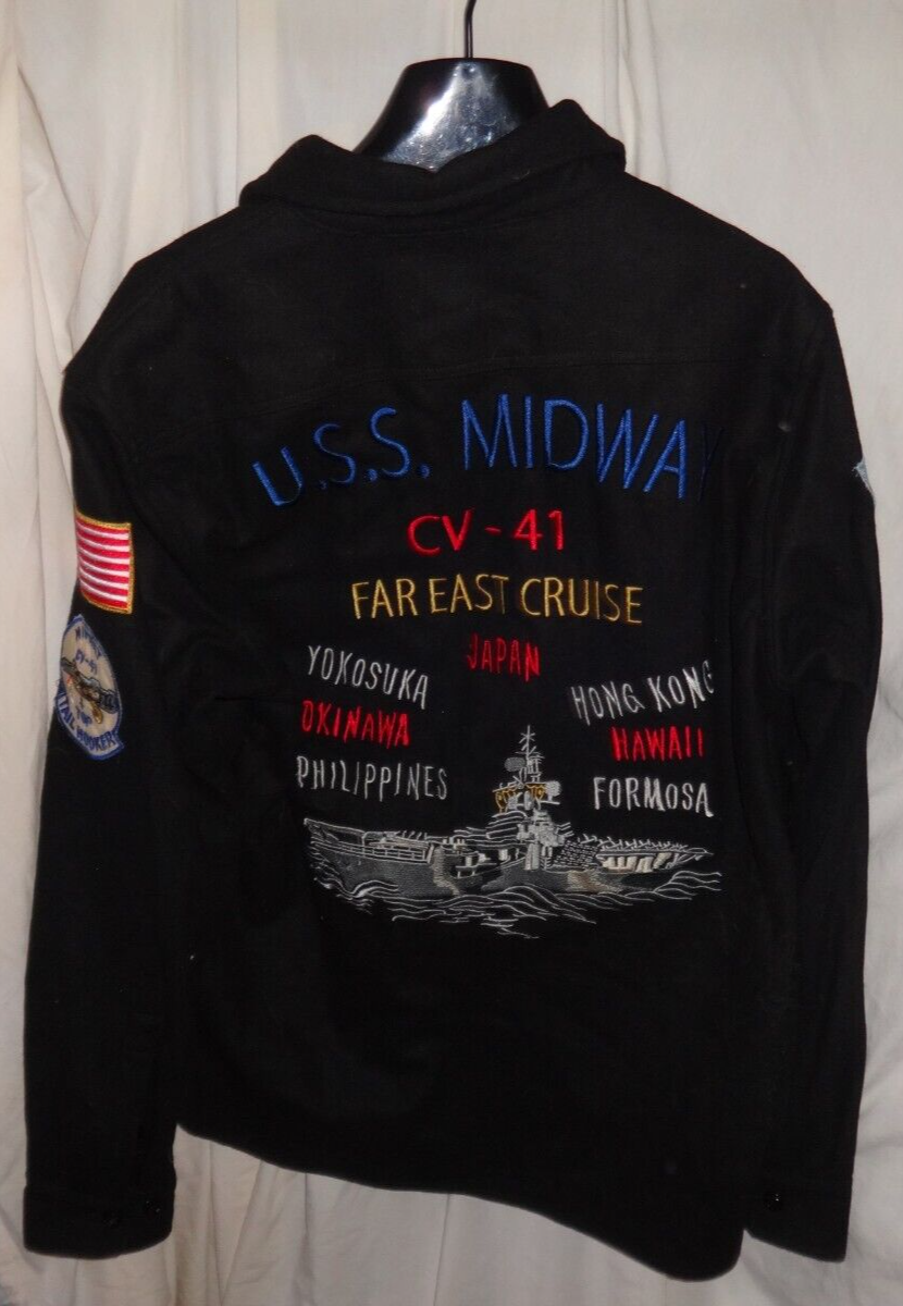 Vintage SCHOTT Wool Patch Button Jacket Intermediate USAF CPO USS ...