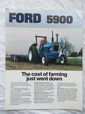 Ford 5900 Tractor Specification Sheet Sales Brochure | eBay