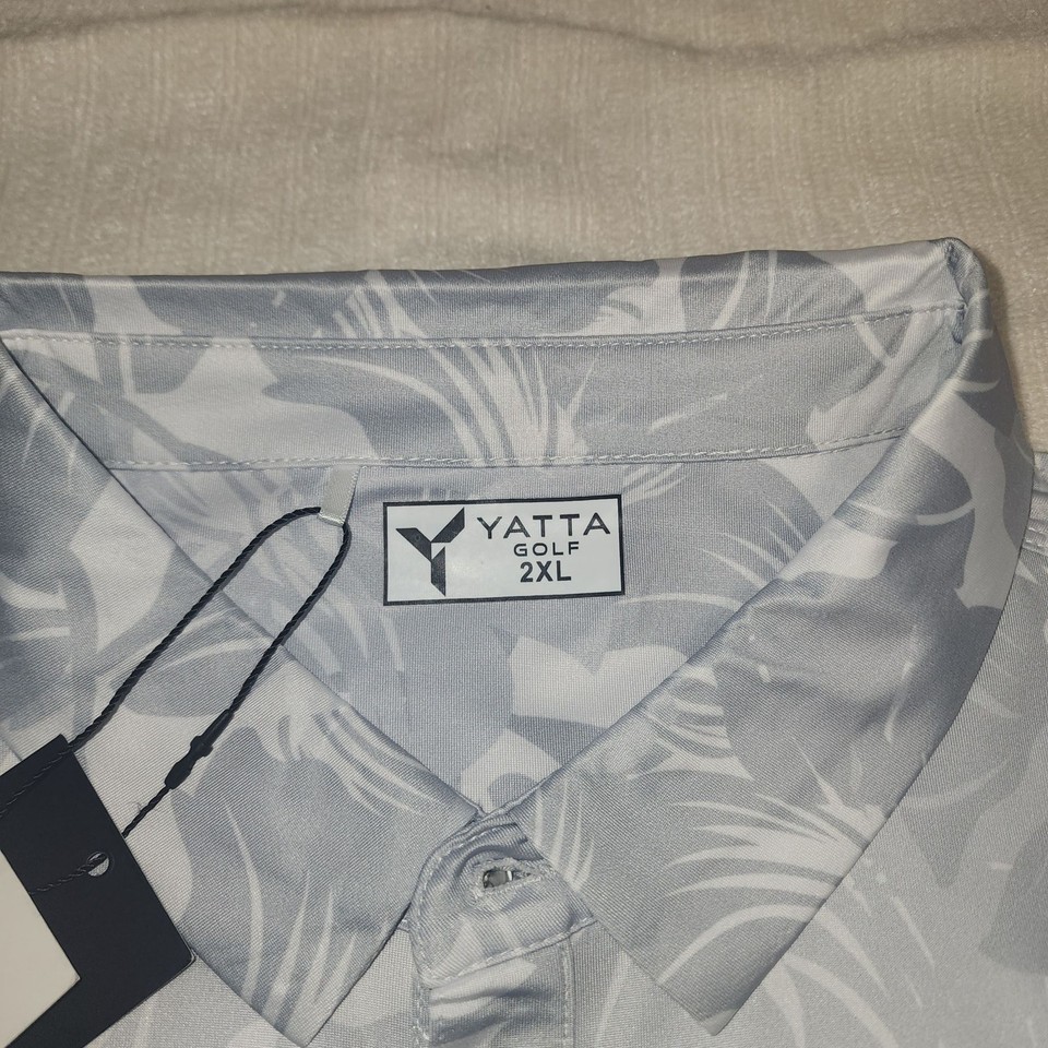 YATTA Golf Men's Polo Shirt Floral Print 2XL Grey Bloom New | eBay