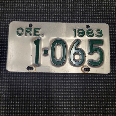Vintage 1963 Oregon Motorcycle License Plate | eBay
