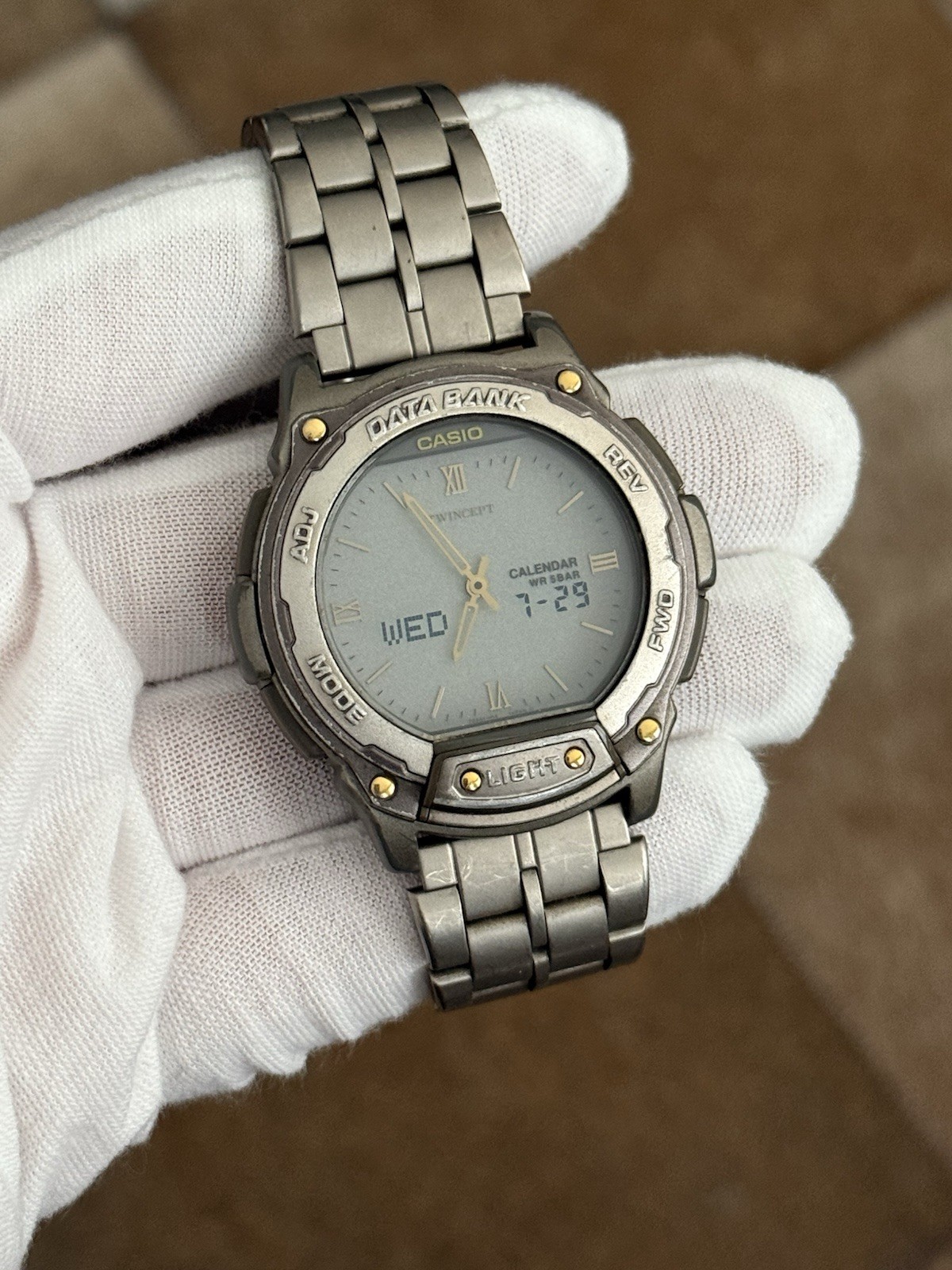 Rare Vintage Casio ABX-64 Twincept Calendar Titanium … - Gem