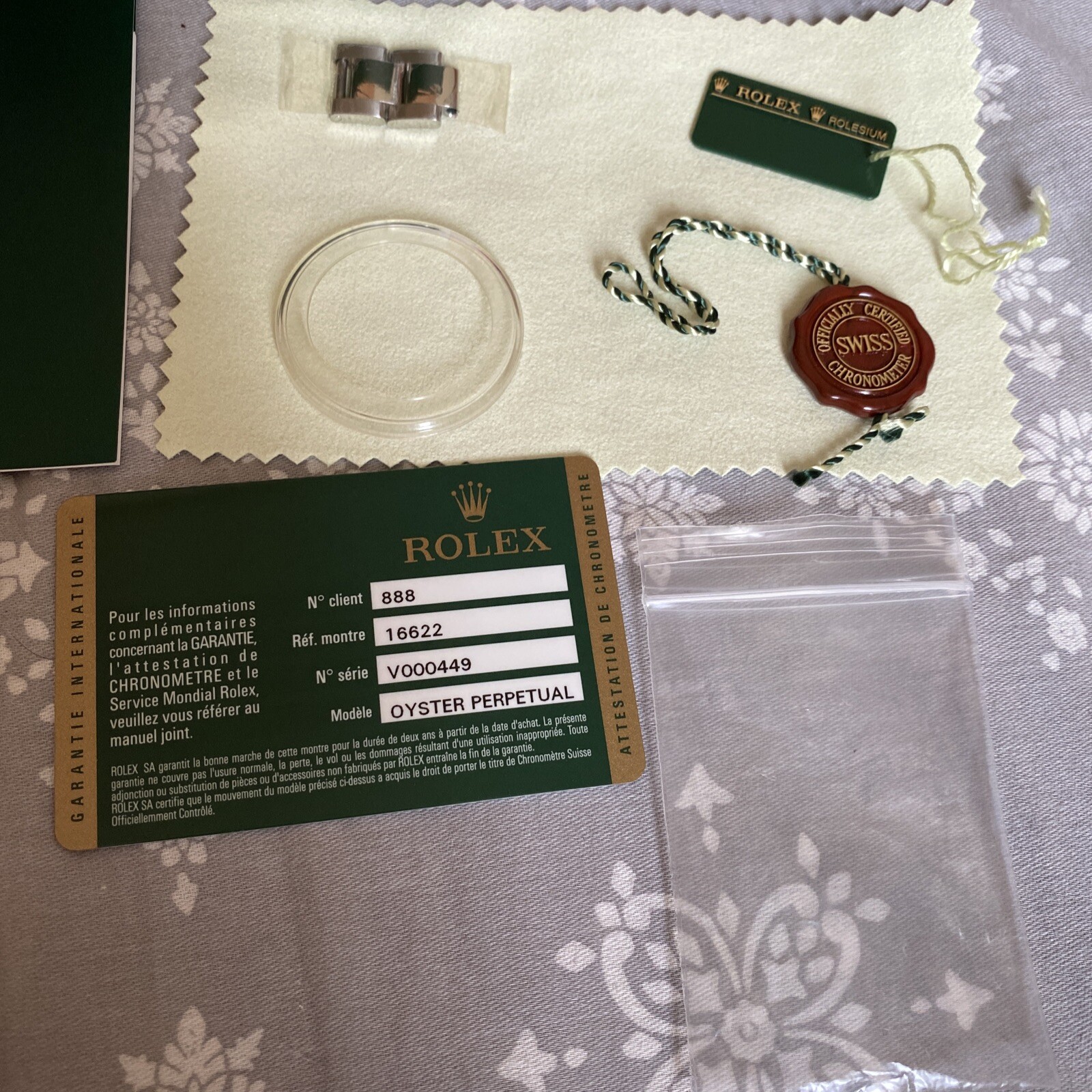 Authentic Rolex Yacht-Master 16622 Watch Guarantee Certificate Card ...