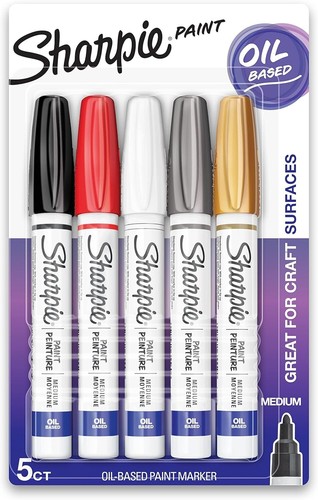 Sharpie Oil-Based Paint Markers Medium Point Metallic Colors 5-Count ...
