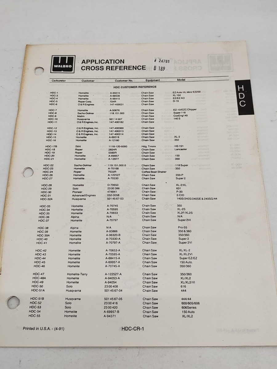 Carburetor Cross Reference Numbers How To Find Engine Replacement Part