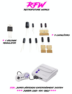 SNES Jr. (SNS-101)-Super Nintendo Console -Capacitor kit -7805 Voltage ...