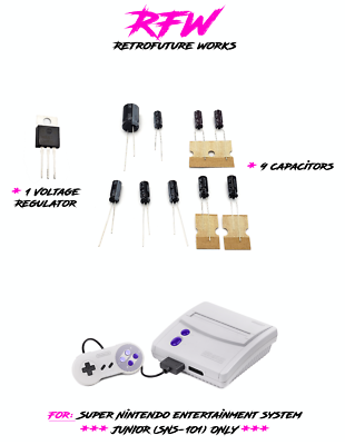 SNES Jr. (SNS-101)-Super Nintendo Console -Capacitor kit -7805 Voltage ...