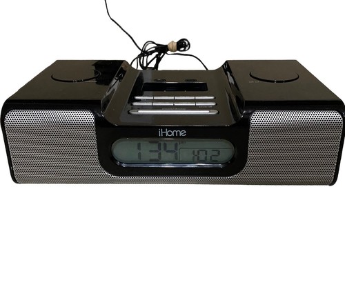 iHome iPod Dock Speaker iH8, AM/FM Dual Alarm Clock Radio In Black W/O ...