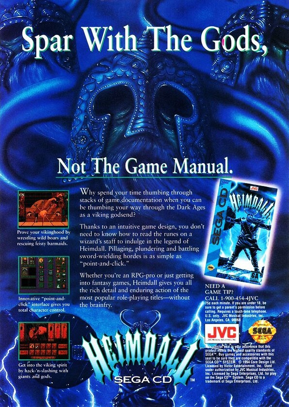 Heimdall SEGA CD Original 1991 Ad Authentic SEGA Video Game Promo Art ...