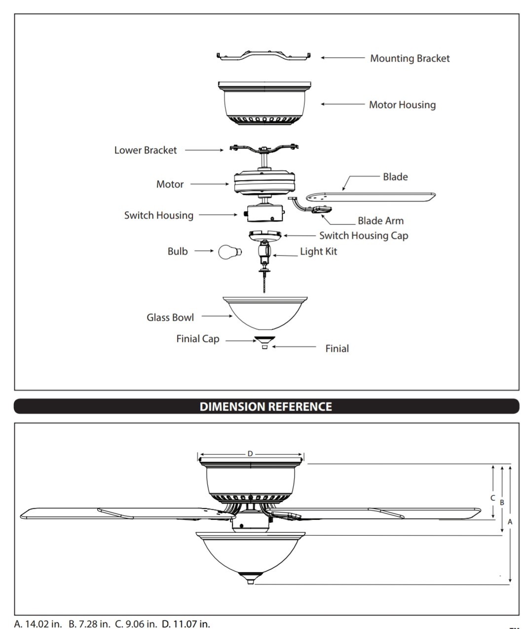 Ceiling Fan Parts Name | Shelly Lighting