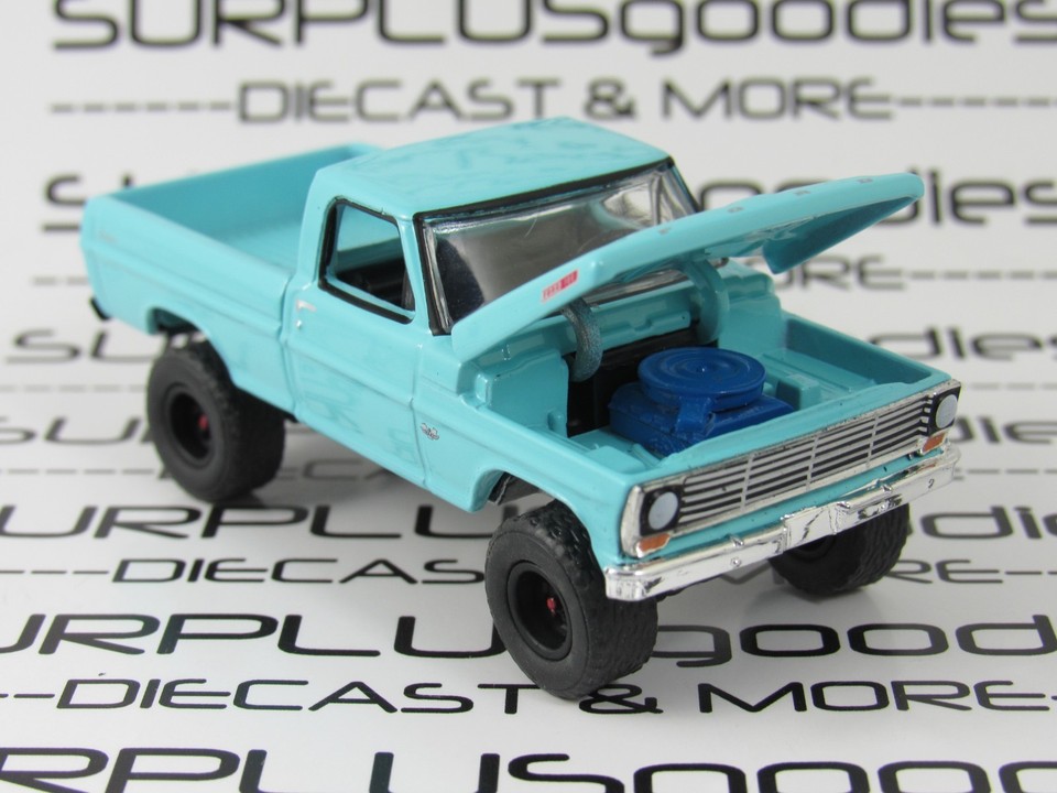 Greenlight 1:64 LOOSE Teal LIFTED 1967 FORD F100 F-100 Work Farm Pickup ...