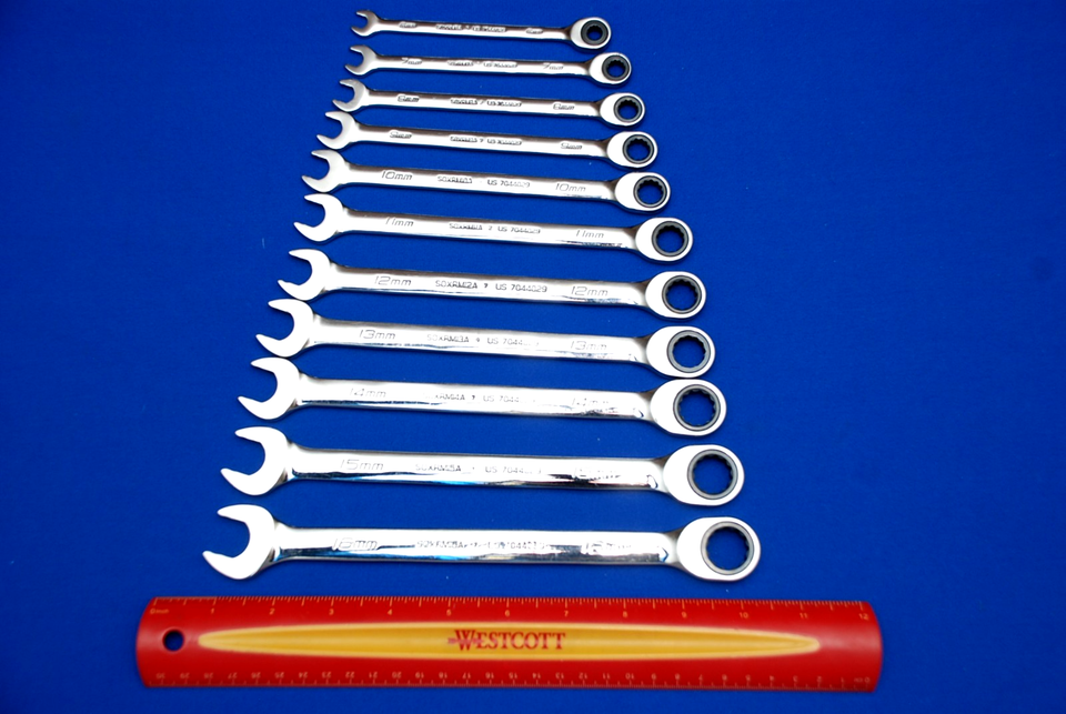 Snap-on 11 Pc Metric Flank Drive+ 0° Offset Non-Reversing Ratcheting ...