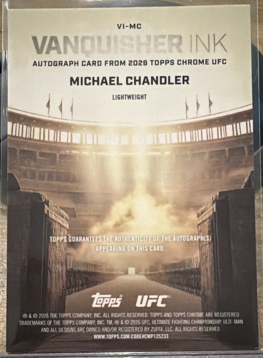 2026 Topps Chrome UFC Vanquisher Ink Michael Chandler Auto VI-MC /10 ...