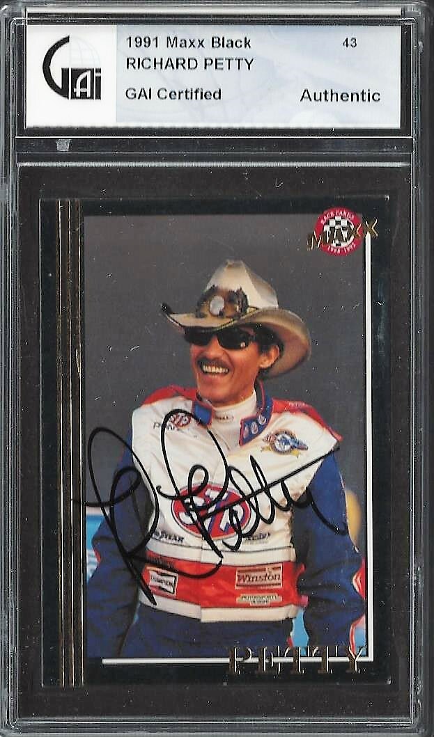 Richard Petty Autograph Signed 1991 Maxx Black Race Card NASCAR Racing ...